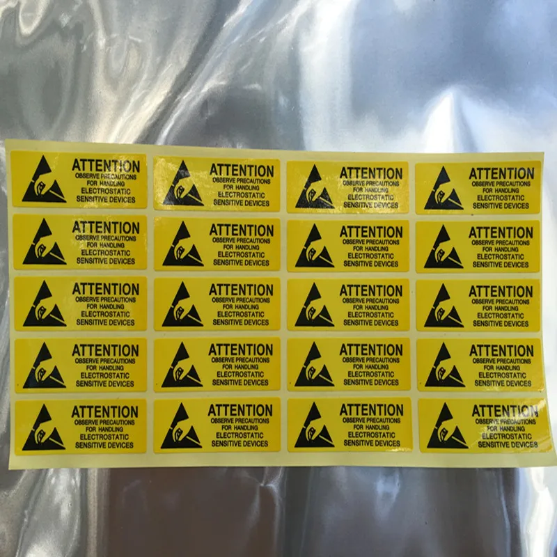 500pcs Warning Labels Attention Caution Adhesive Stickers 15mm*50mm for ...