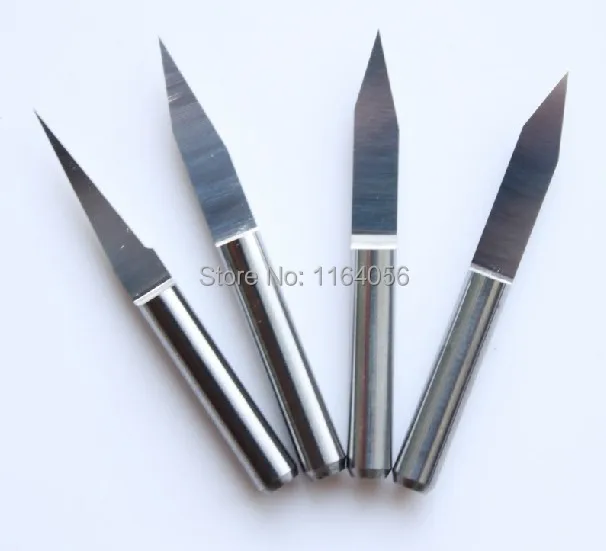 10pcs / Lot 3.175mm 1/8'' Carbide PCB Engraving Bits CNC Router Tool 45 ...