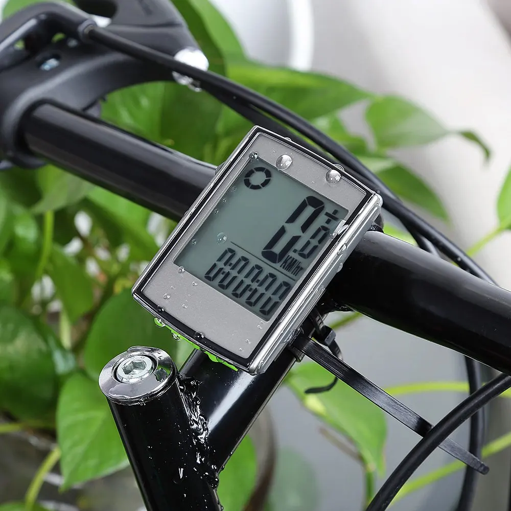Water Resistant Wireless Cycle Computer Speedometer with LCD Backlight ...