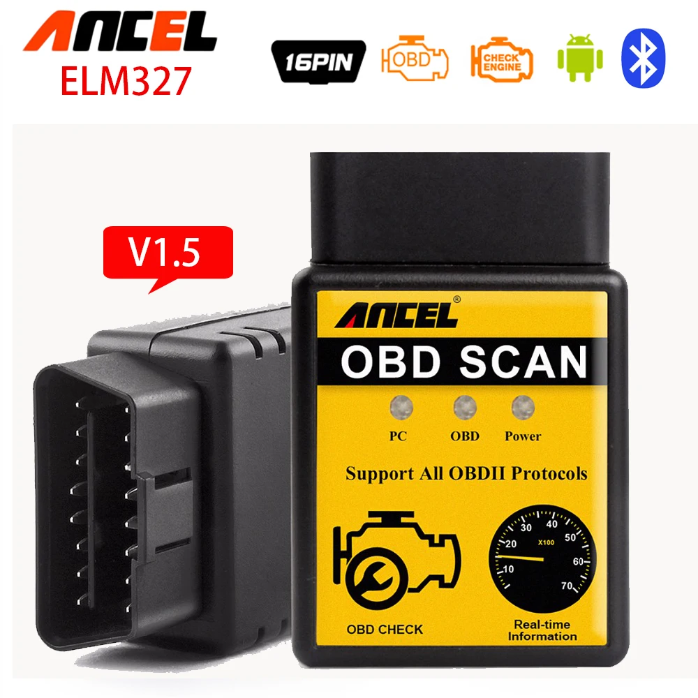 mini ELM327 Bluetooth V1.5 OBDII OBD2 ELM 327 Car detector Diagnostic ...
