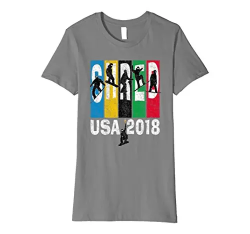 Snowboard Shred USA Winter 2018 Snowboardings T Shirt New Tops 2018 ...