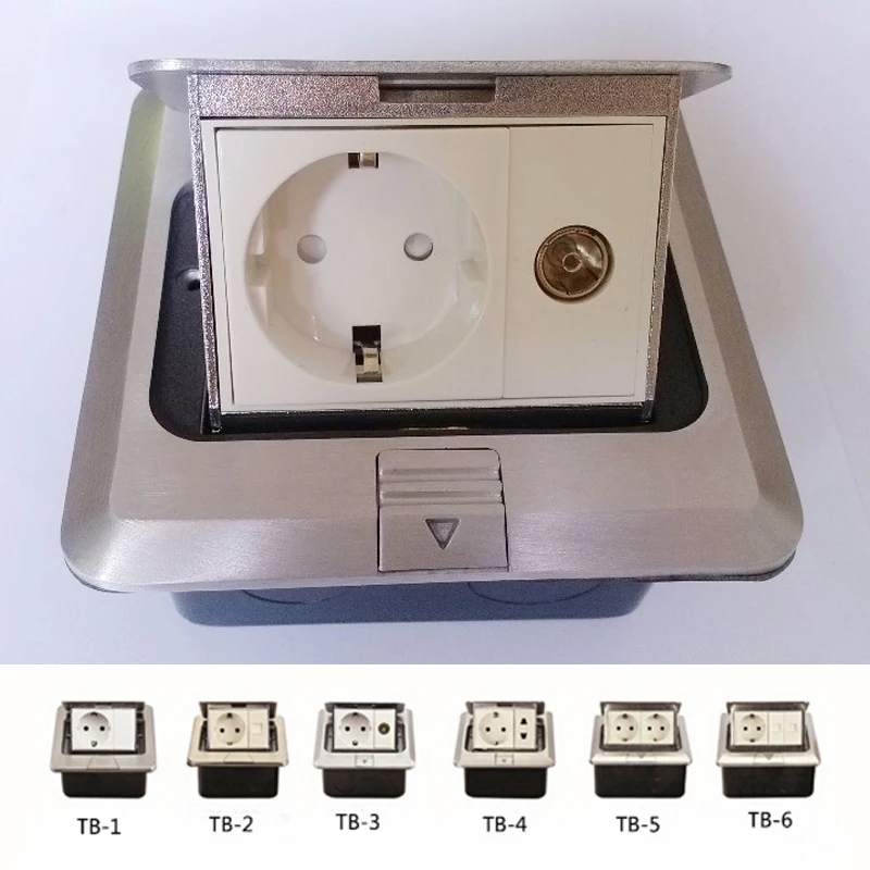 European-floor-pop-up-socket-with-TV-Data-USB-connector-aluminum ...