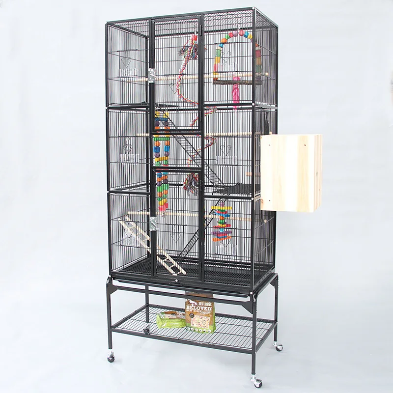 Super Larger Flat top Metal Iron Bird Cages Black White Big Large ...