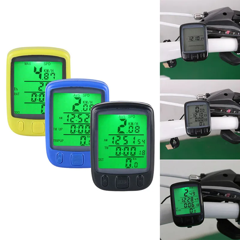 1PCS Mountain Bike Waterproof Speedometer LCD Monitor Outdoor Riding ...
