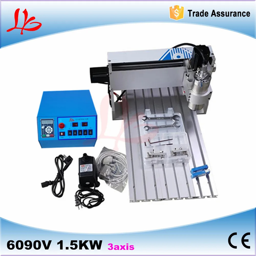 LY 6090V 1.5KW 3 axis mini CNC drilling machine mini engraver VFD ...