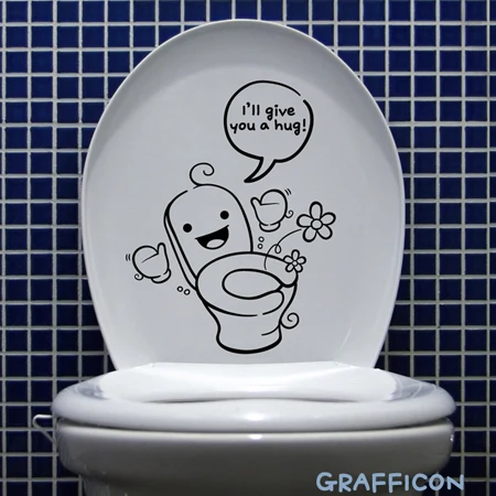 gratis verzending creatieve grappig muurschildering kunst toilet ...