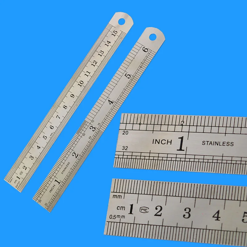 2017 Practical 5 Pc Double Side 15cm 6 inch Rulers Stainless Steel ...