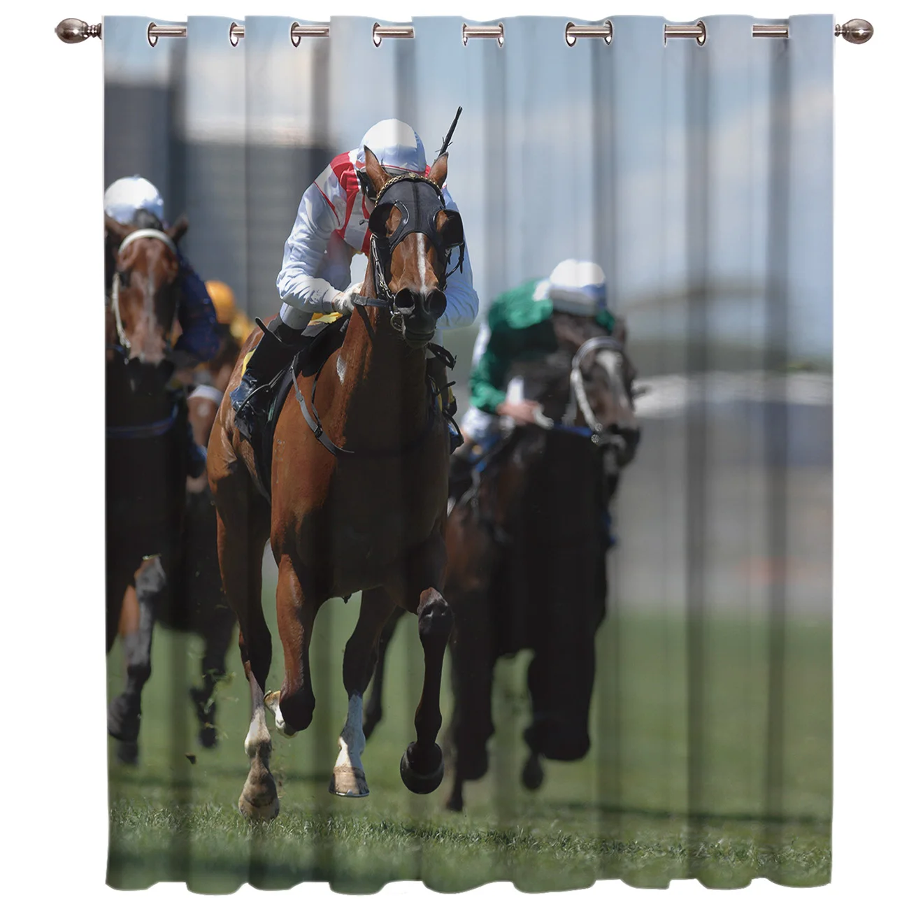 Race Sports Horse Racing Window Treatments Curtains Valance Window ...