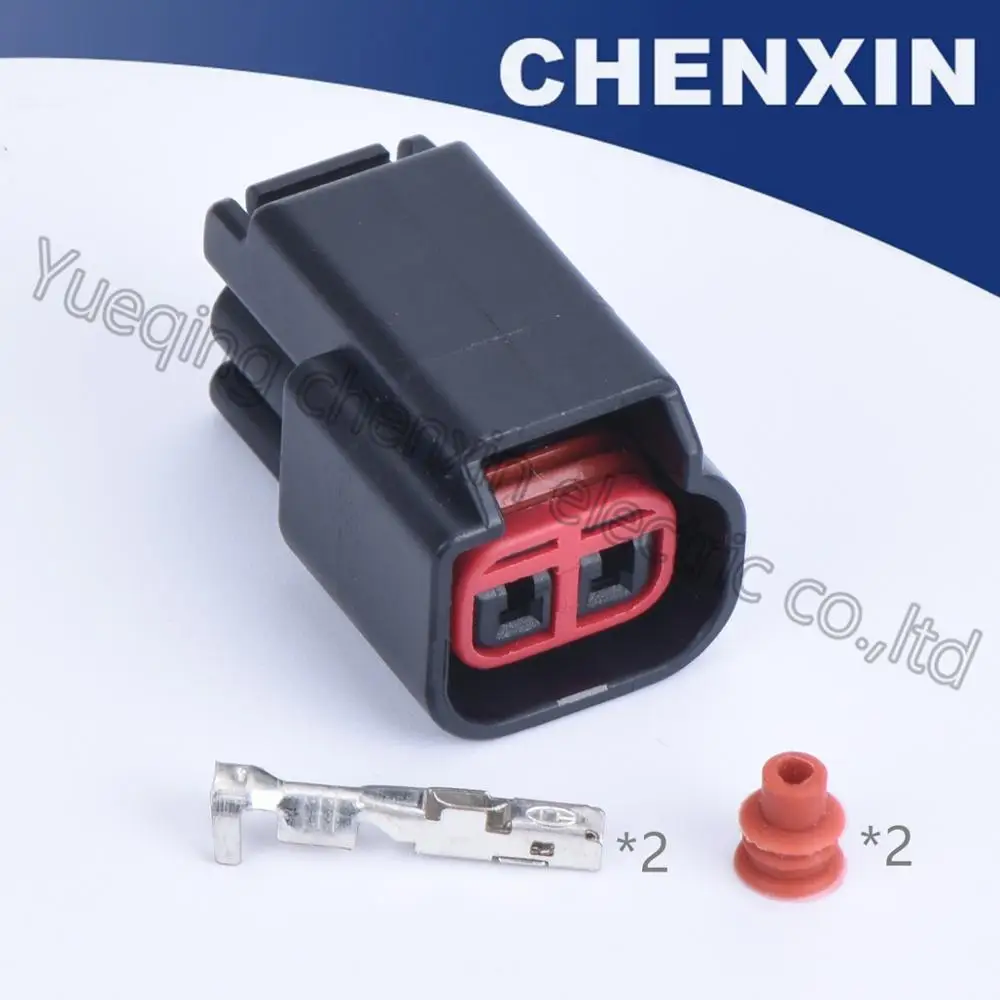 Conectores automáticos impermeables para coche, accesorio negro de 2 pines (clip rojo) Hembra 1 ...