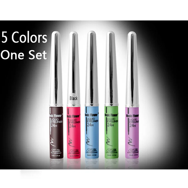 5 Colors / Set New Liquid Eye Liner Water Proof Makeup Eyeliner Pen for ...