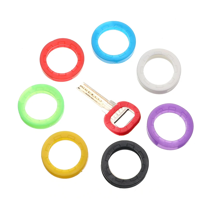 32pcs/set Multicolor Soft Hollow Rubber Key Covers Mixed Color Round ...