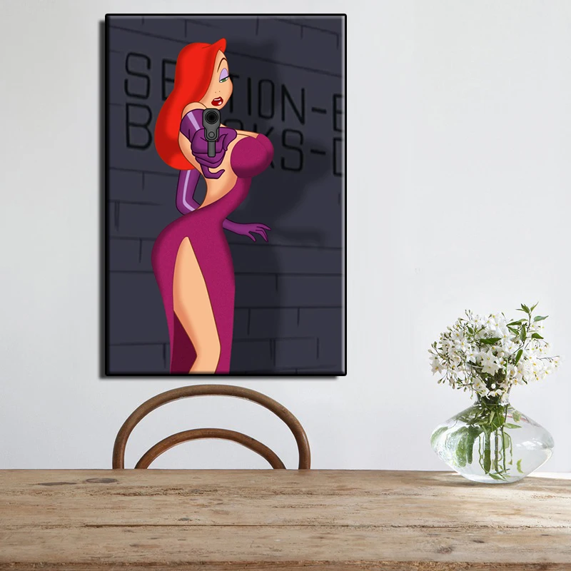 Classic cartoon character Jessica rabbit Modern pop elements wall HD ...