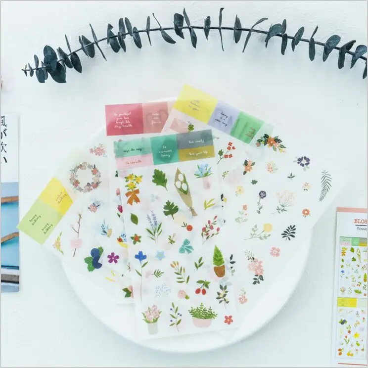 6 Sheet/Pack Fresh Floral flower garland season leaves plants PVC ...