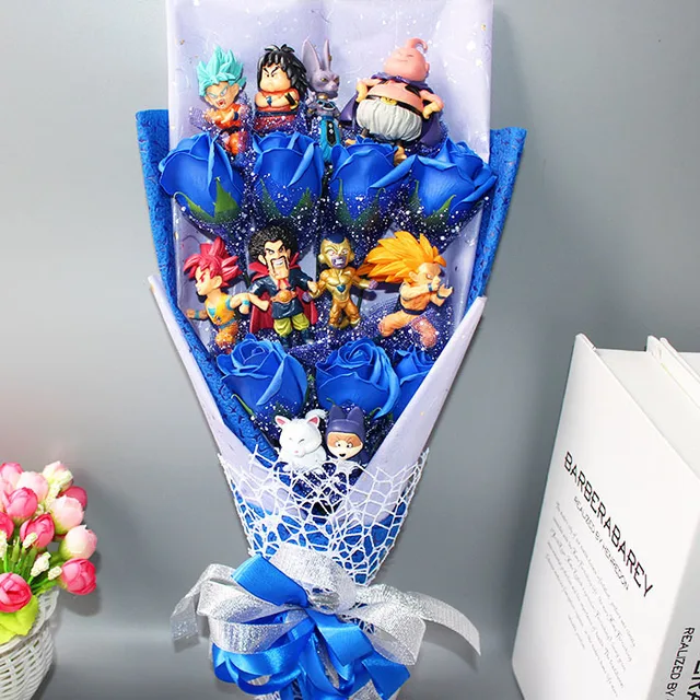 Hot Dragon Ball Z Model Toys Flower Bouquet No Box Goku Piccolo Gohan ...