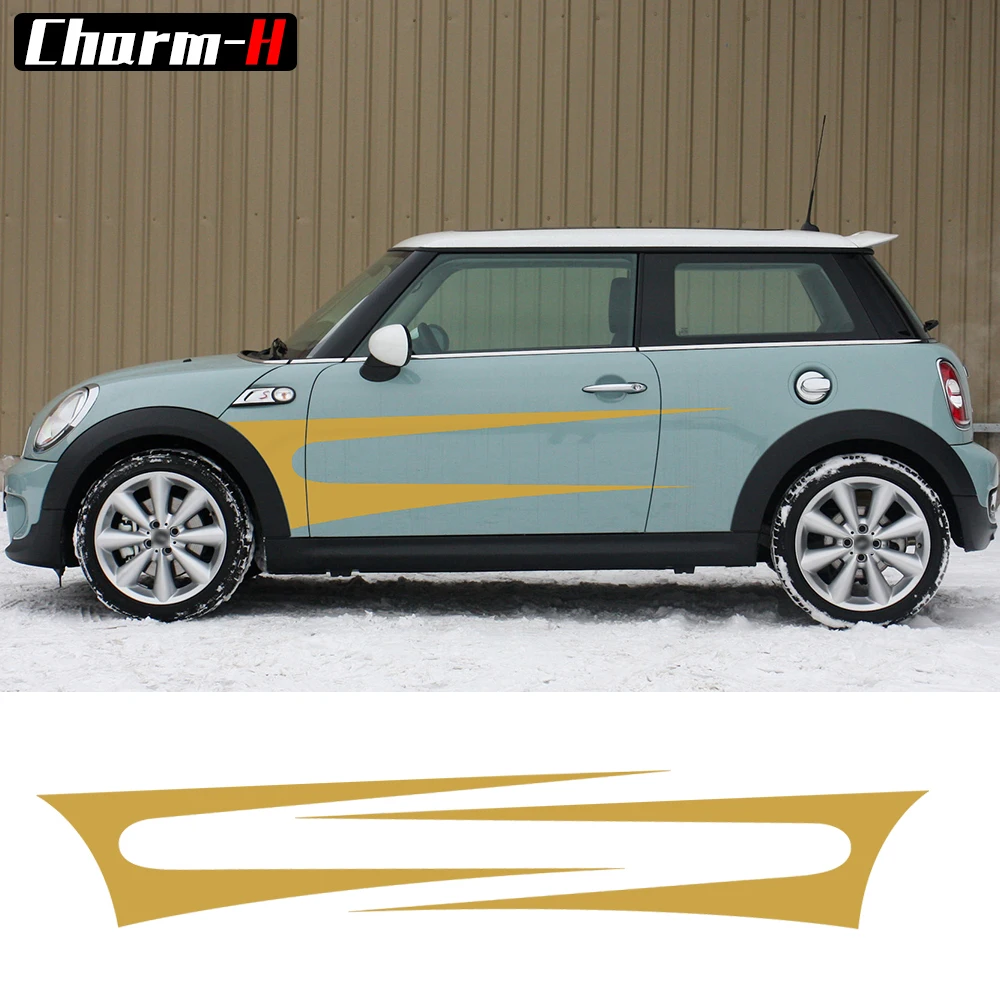 2 pieces Sport Racing Stripes Door Side Decal Stickers for BMW Mini ...