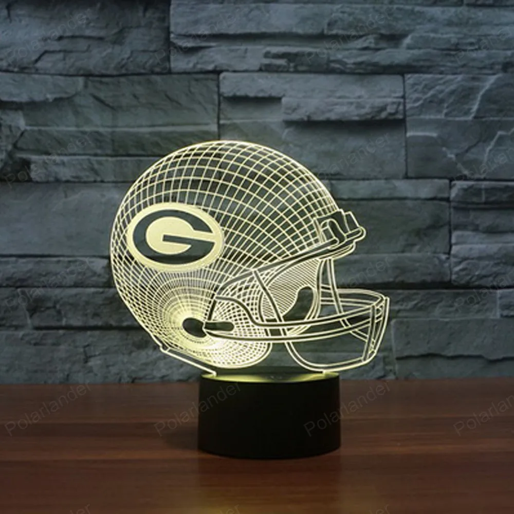Green Bay Packers 3D Lights LED Football USB Touch Sensor Night Light ...