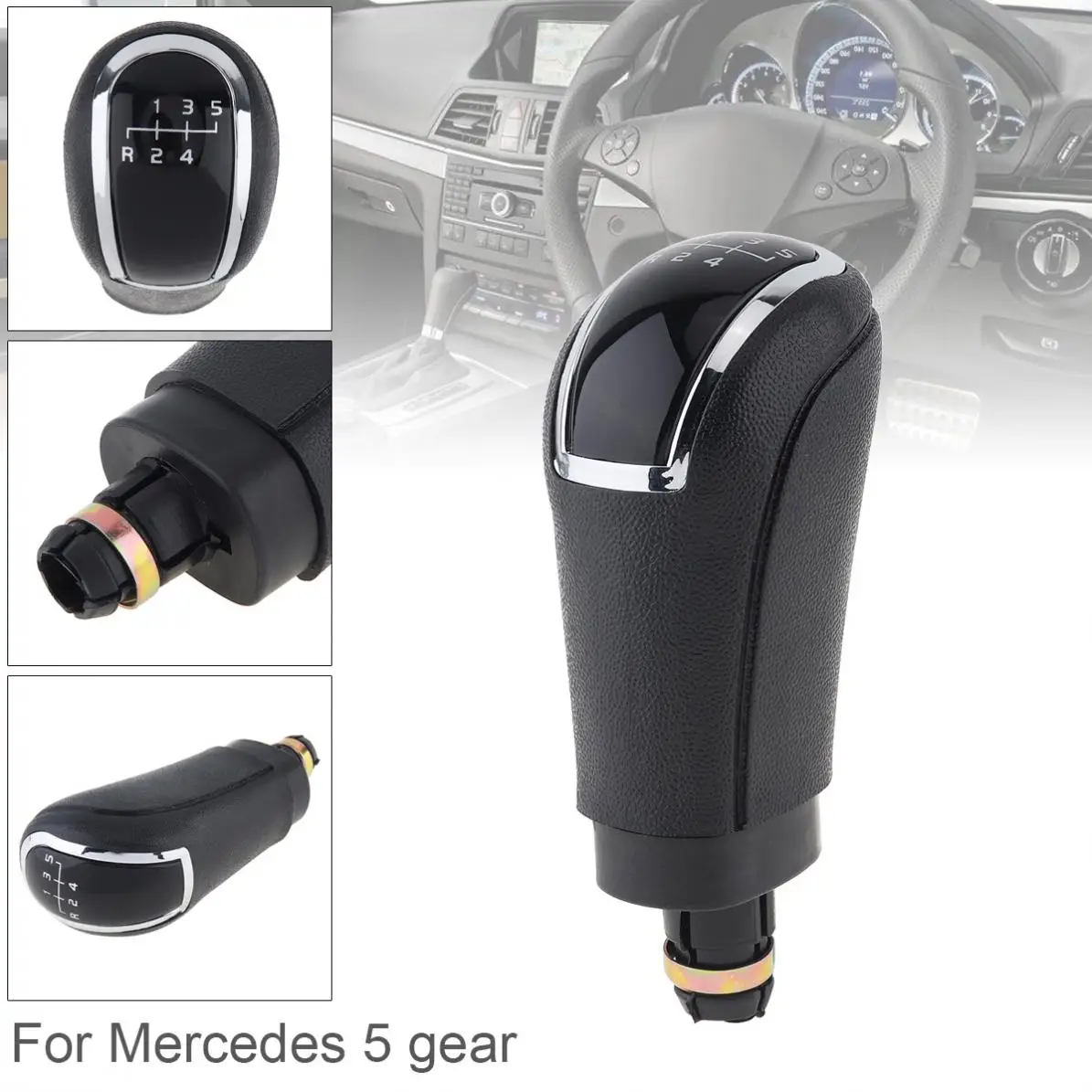 5 Speed ABS Plastic Black Car Manual Transmission Gear Shift Handball ...