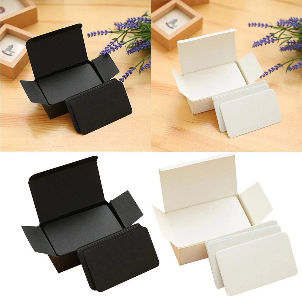 2 Boxes Paper Blank Index Flash Cards DIY Greeting Black & White 90 ...