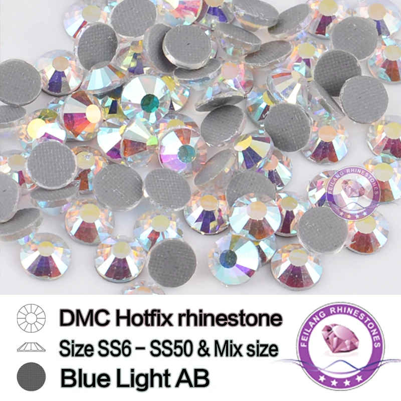 Feilang Kristalle AB Hotfix DMC Strass Grau Basis Flatback Strass Stein ...