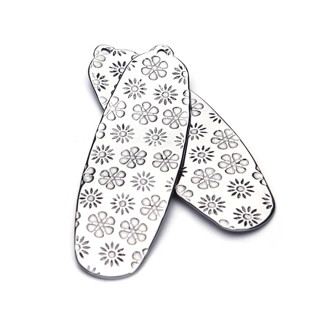 10pcs/lot 15x46mm Stainless Steel Metal Connector Silver Metal Tag ...