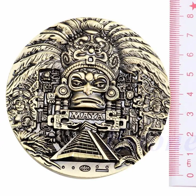 1x Mayan Aztec Calendar Souvenir Prophecy Commemorative Coin Art ...