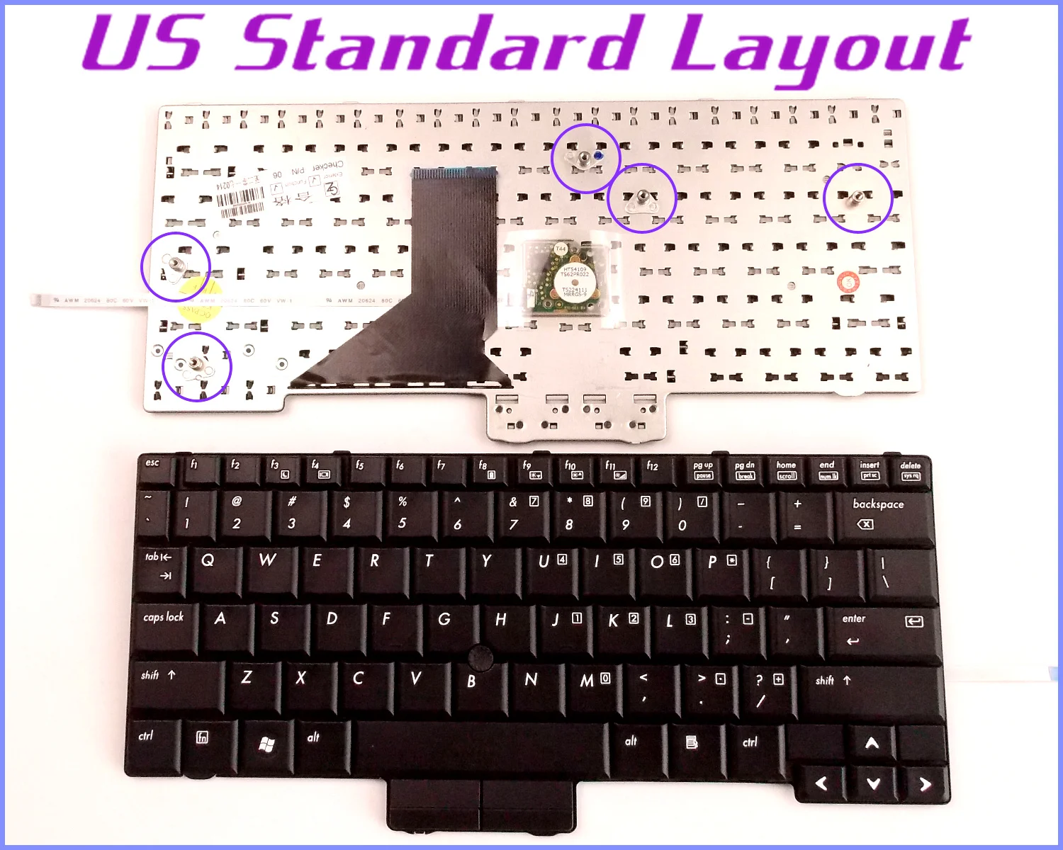 New Us Layout Keyboard For Hp/compaq 2510 2510p 2530 2530p 447789-001 ...