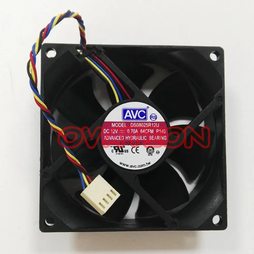 PC Case Cooler For original AVC DS08025R12U 8025 8cm 80mm DC 12V 0.7A ...