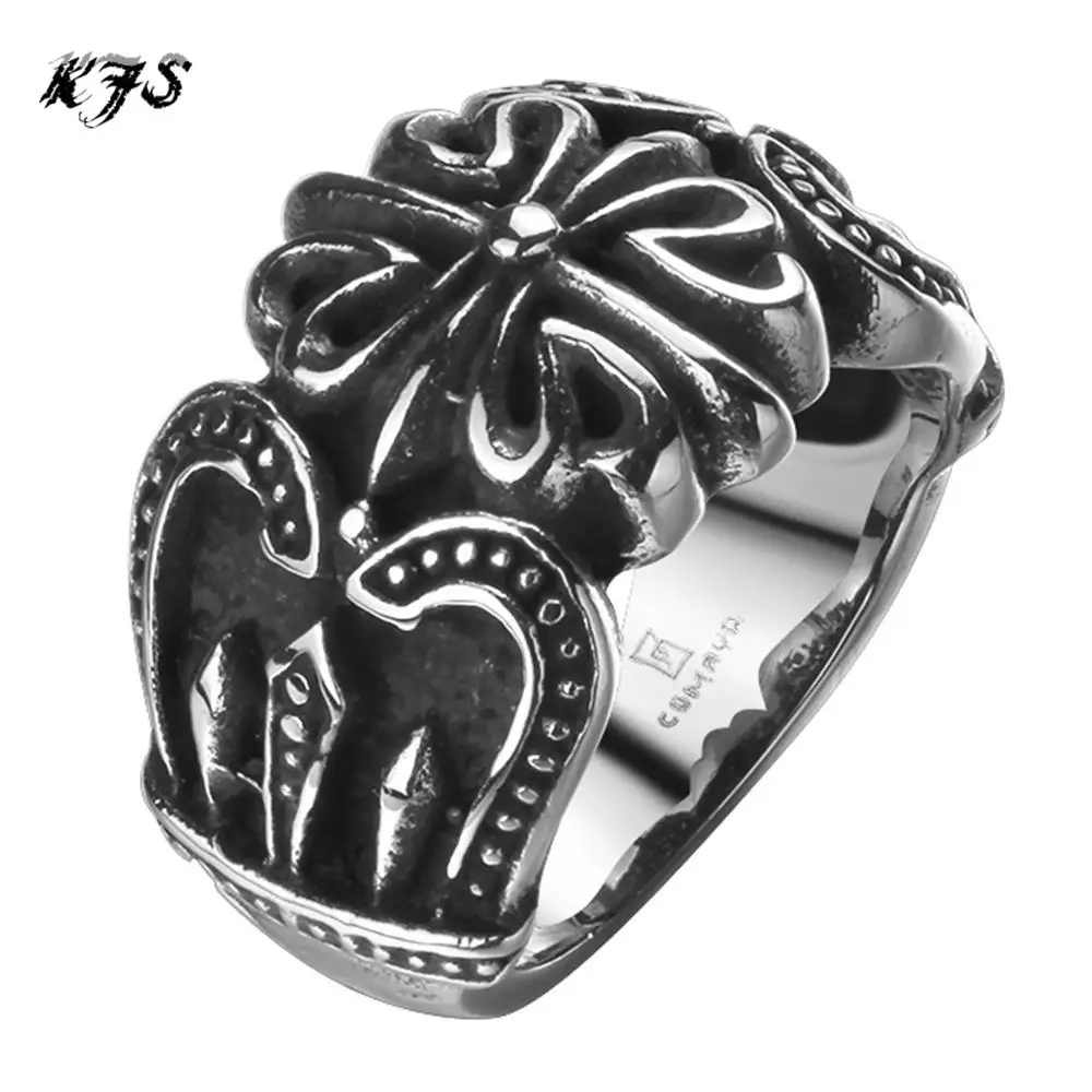 Hot New Punk personality Crown Pattern Men's Ring 316L Stainless Steel ...