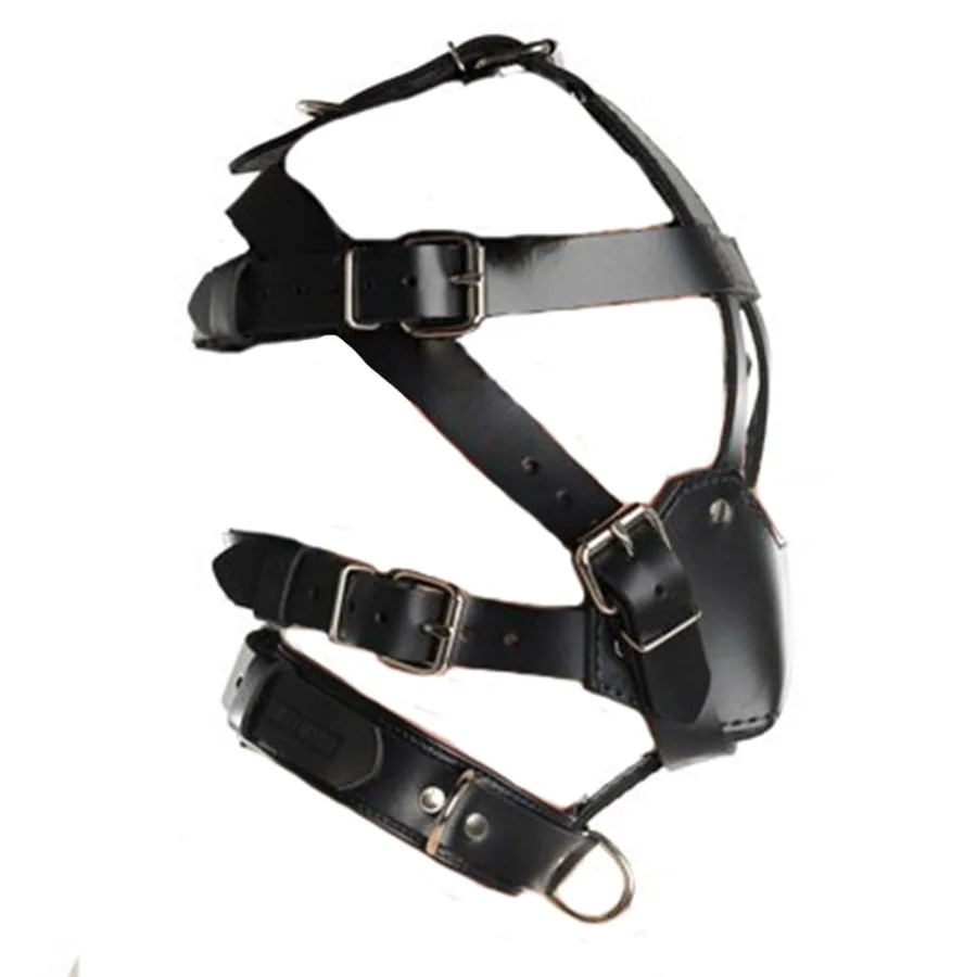 Hospital Style Head Harness Muzzle Restraints ,Mouth Gag &Collar Hood ...