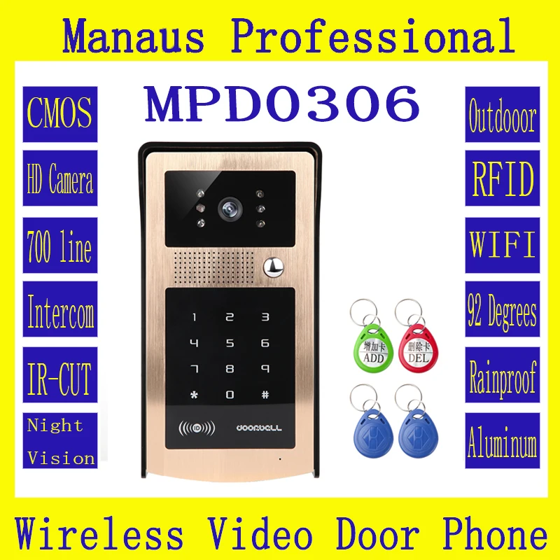 New Wifi Video Door Phone Outdoor Monitor Intercom Rfid & Code Keypad ...