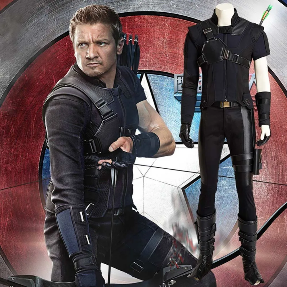 Captain America Civil War Hawkeye Cosplay Costume For Women Men