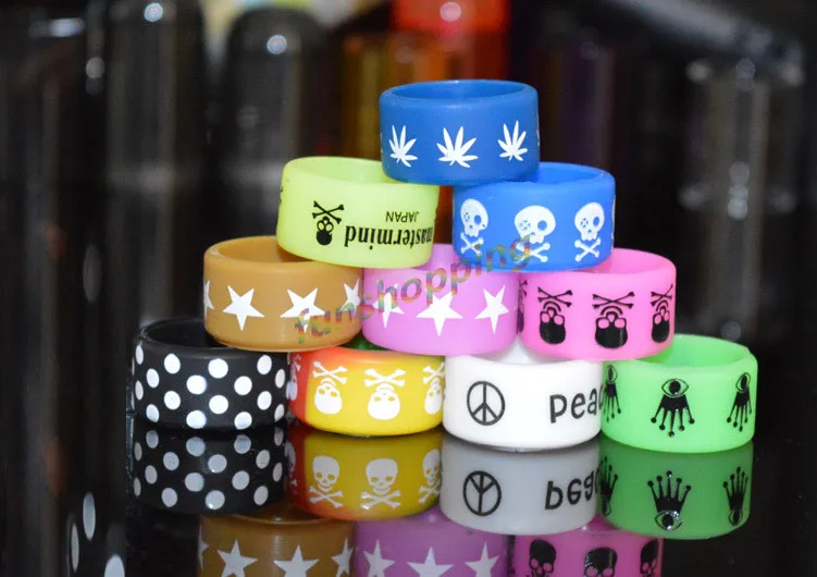 10pcs/lot silicone rubber band vape ring 22mm diameter for mechanical ...