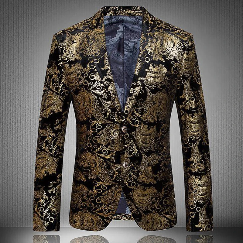 2017 Classic European Floral Brand Blazer Fashion Casual Designer Brand ...