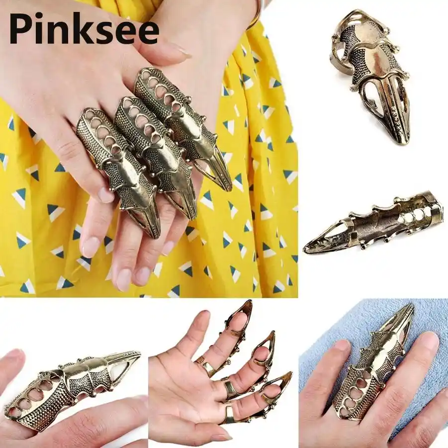 Hot Gothic Punk Hinged Knuckle Full Finger Armor Rings Claw Bulk Women ...