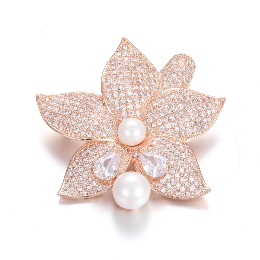 Beautiful High Quality pearl flower brooches for women party pretty ...