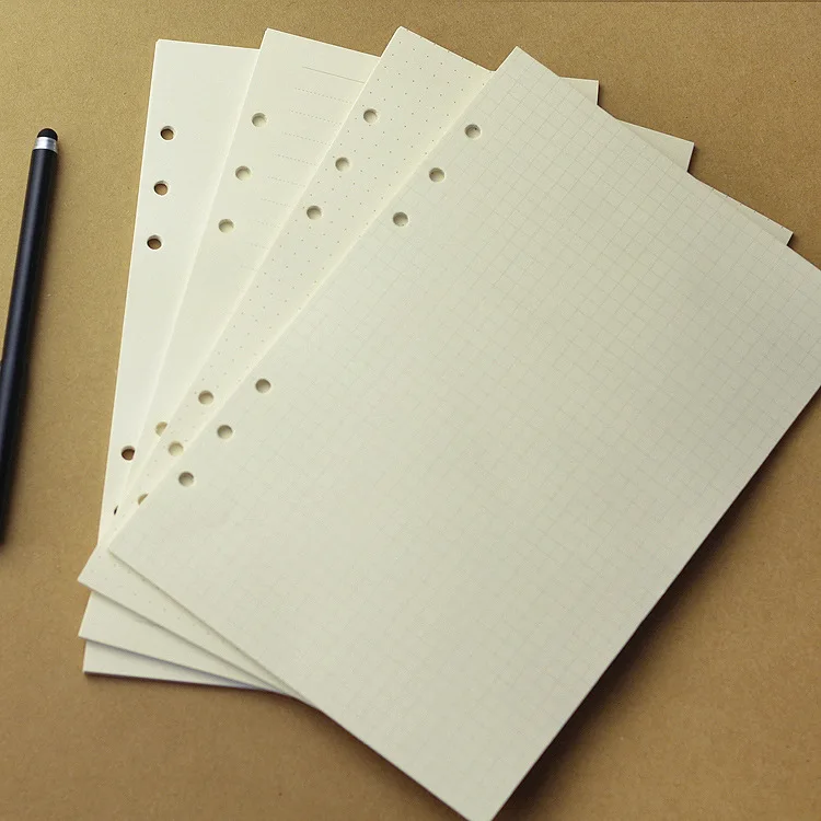 80 Sheets/Pack Loose Leaf Notebook Filler Paper Insert Refill 6 Holes ...