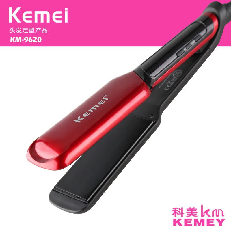 Kemei Lcd Flat Iron Straightening Irons Ceramic Tourmaline Hair