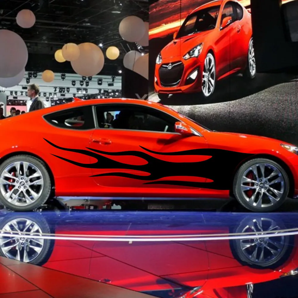 Car Decal Flames Hot Fire 98'' for COUPE Vinyl Graphics Motor Side Door ...