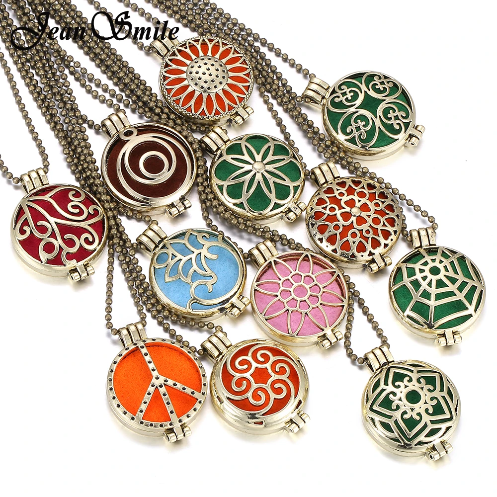 Nuevo medallón colgante collar de aromaterapia 30mm joyería con difusor ...