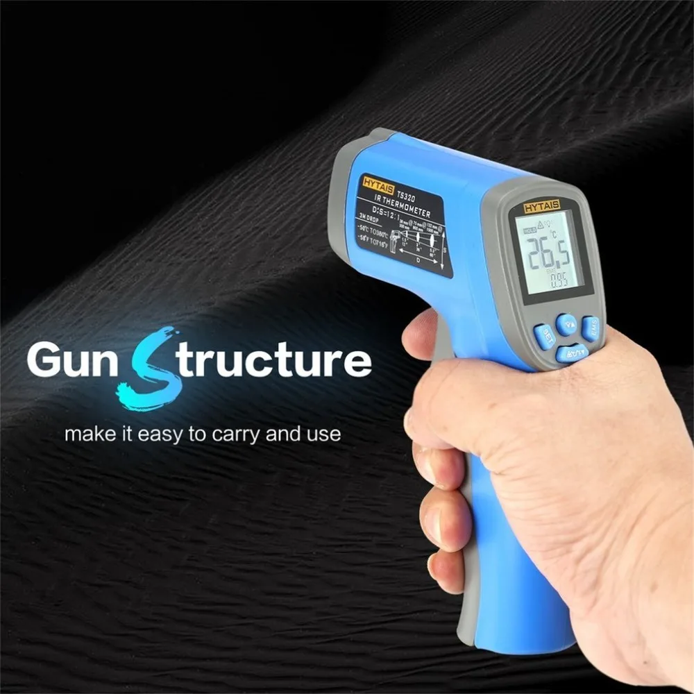 HYTAIS TS320 Digital Infrared Handheld Temperature Gun Thermometer with ...