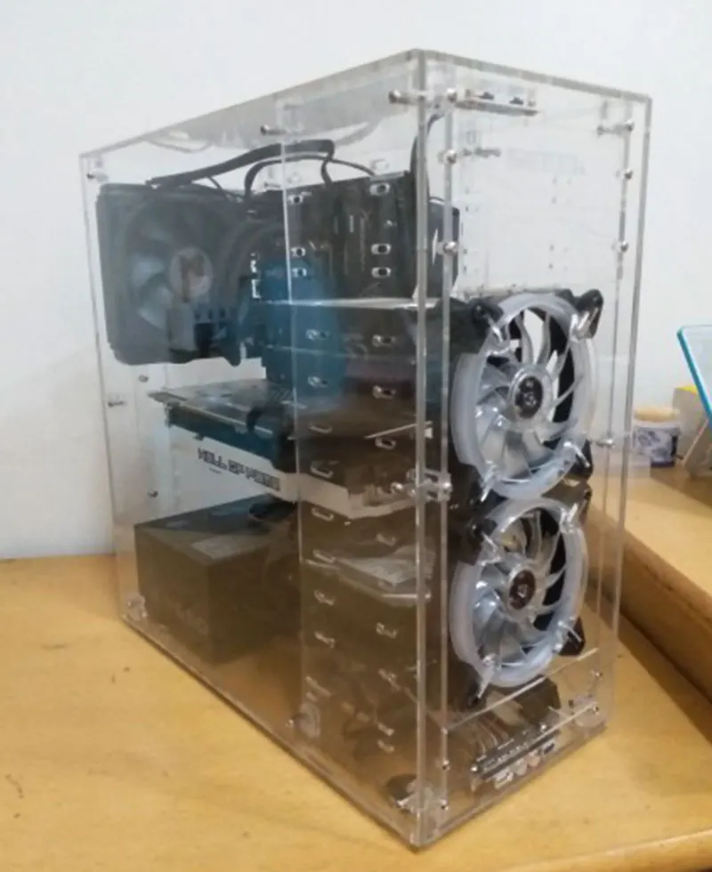 2018 Newest Desktops Acrylic All Transparent Vertical Micro/ATX ...