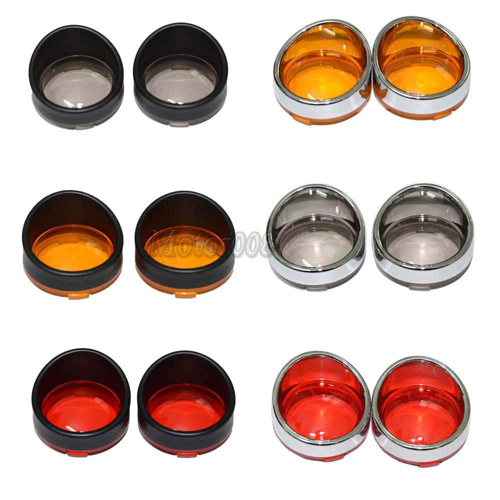 Pair-Bezel-Visor-Turn-Signal-Bezels-Black-Chrome-Smoke-Amber-Red-Lens ...