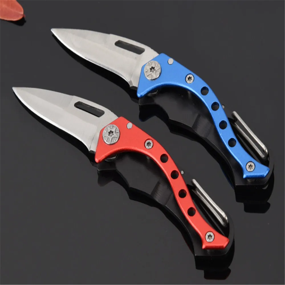 Stainless steel folding camping knife multi function knife key chain ...