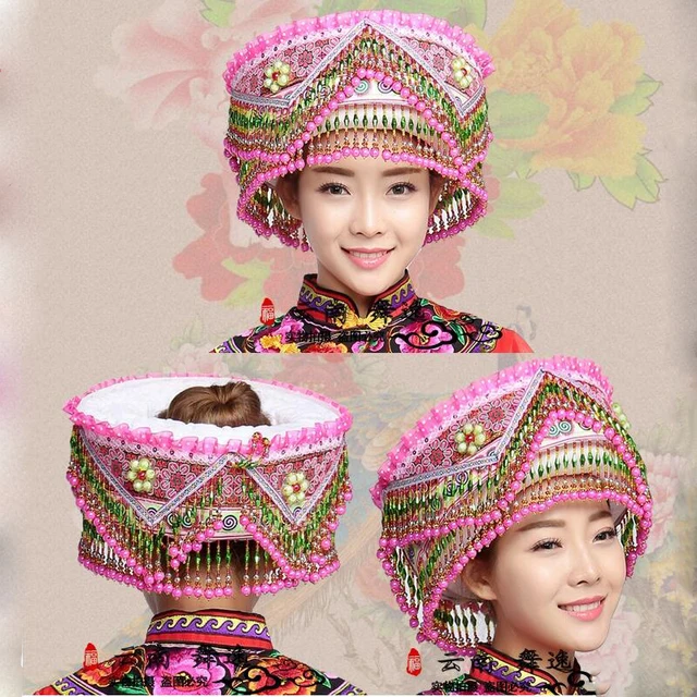 Hmong hat miao jewelry Chinese Folk Dance hair accessories Miao hat ...