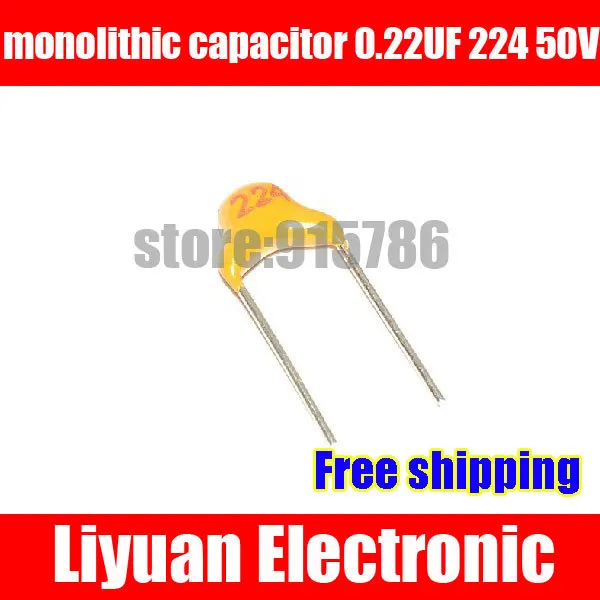 Free shipping MLCC / monolithic capacitor 0.22UF 220NF 224 50V multi ...