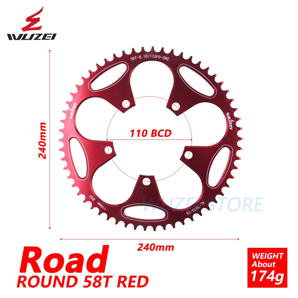 WUZEI дорожная велосипедная Звездочка 110BCD Кривошип 50T 52T 54T 56T ...