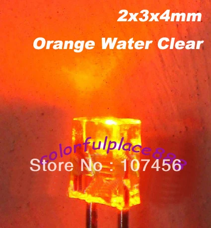 1000pcs 2X3X4mm orange Ultra Bright orange LED Lamps New|orange led ...