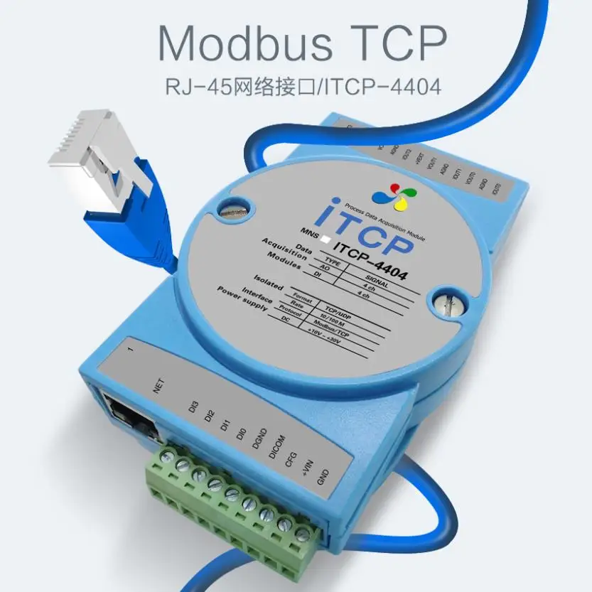 Modbus Tcp Data Acquisition Module 4ao 4di Current And Voltage Analog Output Ethernet To 4 20ma