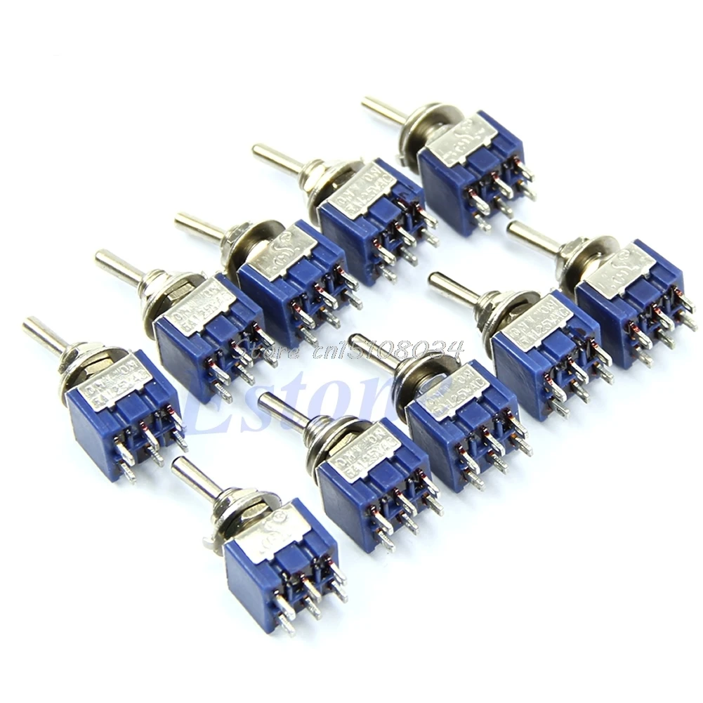 5pcs Lot 6 Pin Dpdt On On Mini Toggle Switch 6a 125vac Mini Switches
