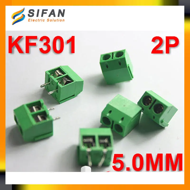 20PCS KF301 2P KF301 5.0 2P KF301 "+"Screw 2Pin 5.0mm Straight Pin PCB ...
